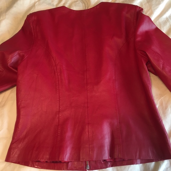 Jackets & Coats | Fitted True Red Leather Jacket | Poshmark